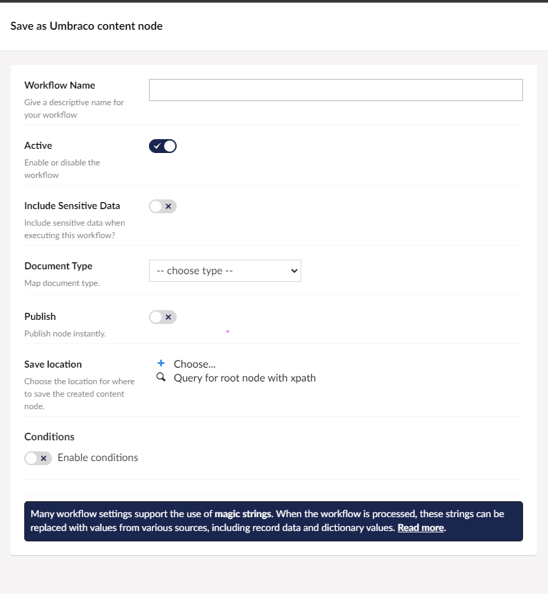Umbraco Heartcore Forms Flow Create Umbraco Node